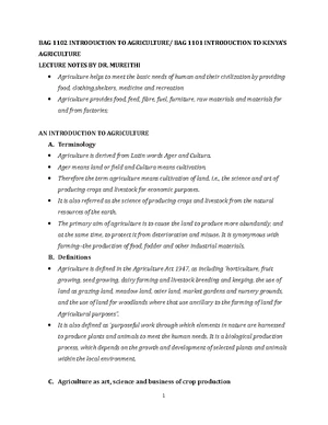 Agriculture & Nutrition G4: Comprehensive Study Notes - Studocu