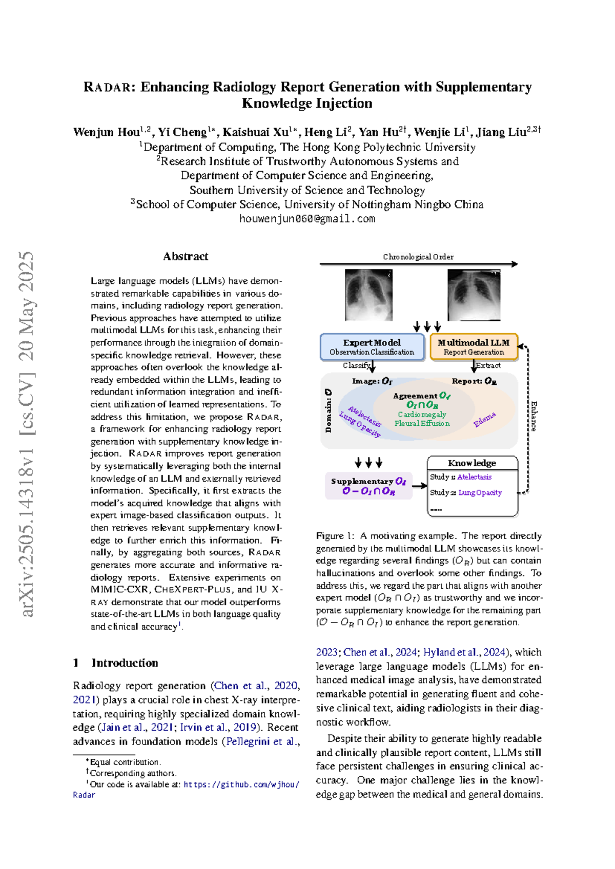 ACL2025 CVer: R ADAR Framework for Enhanced Radiology Report Generation ...