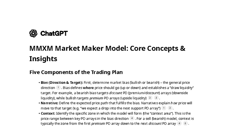 MMXM Market Maker Model: Core Concepts & Trading Plan Insights - Studocu