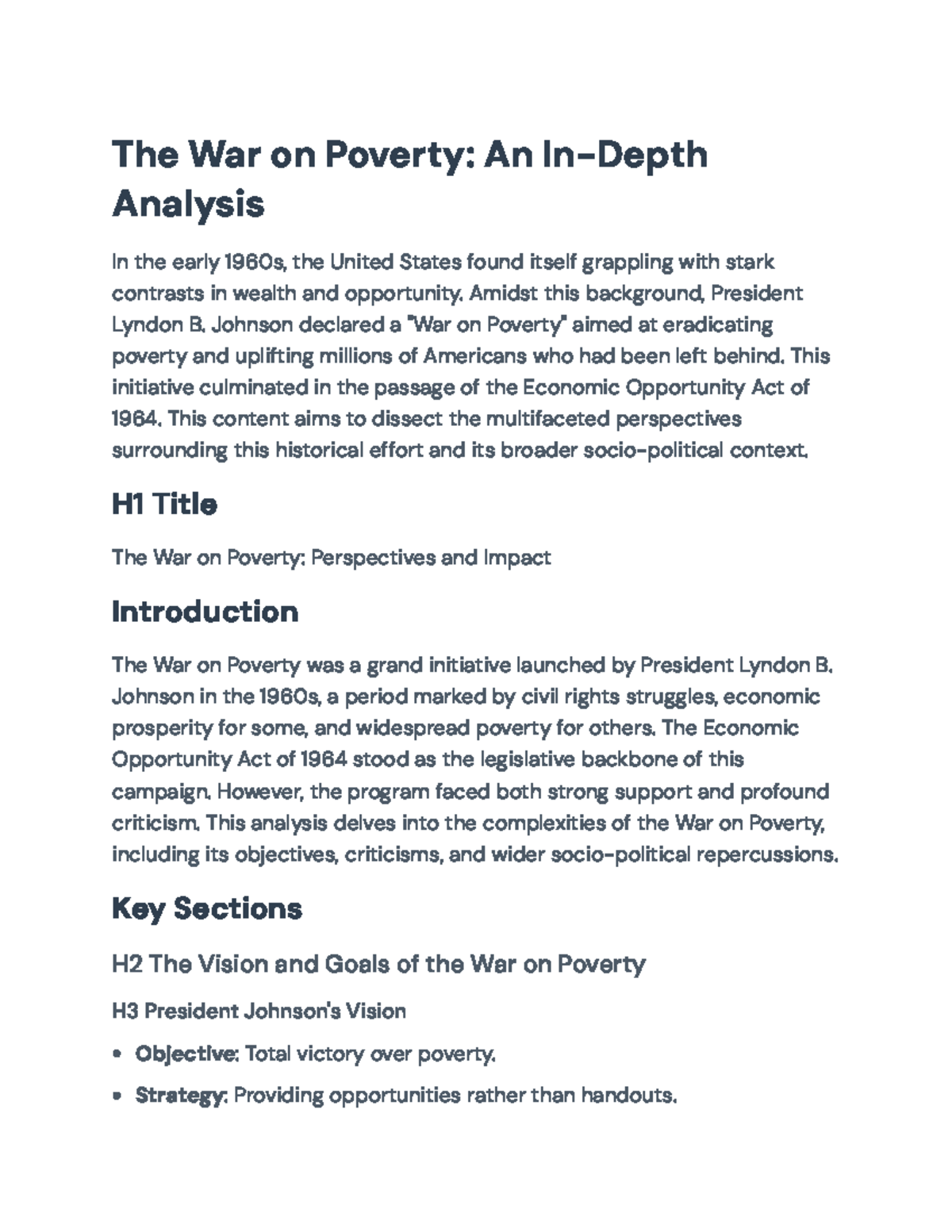 The War on Poverty: A Comprehensive Analysis of Its Impact and Legacy ...
