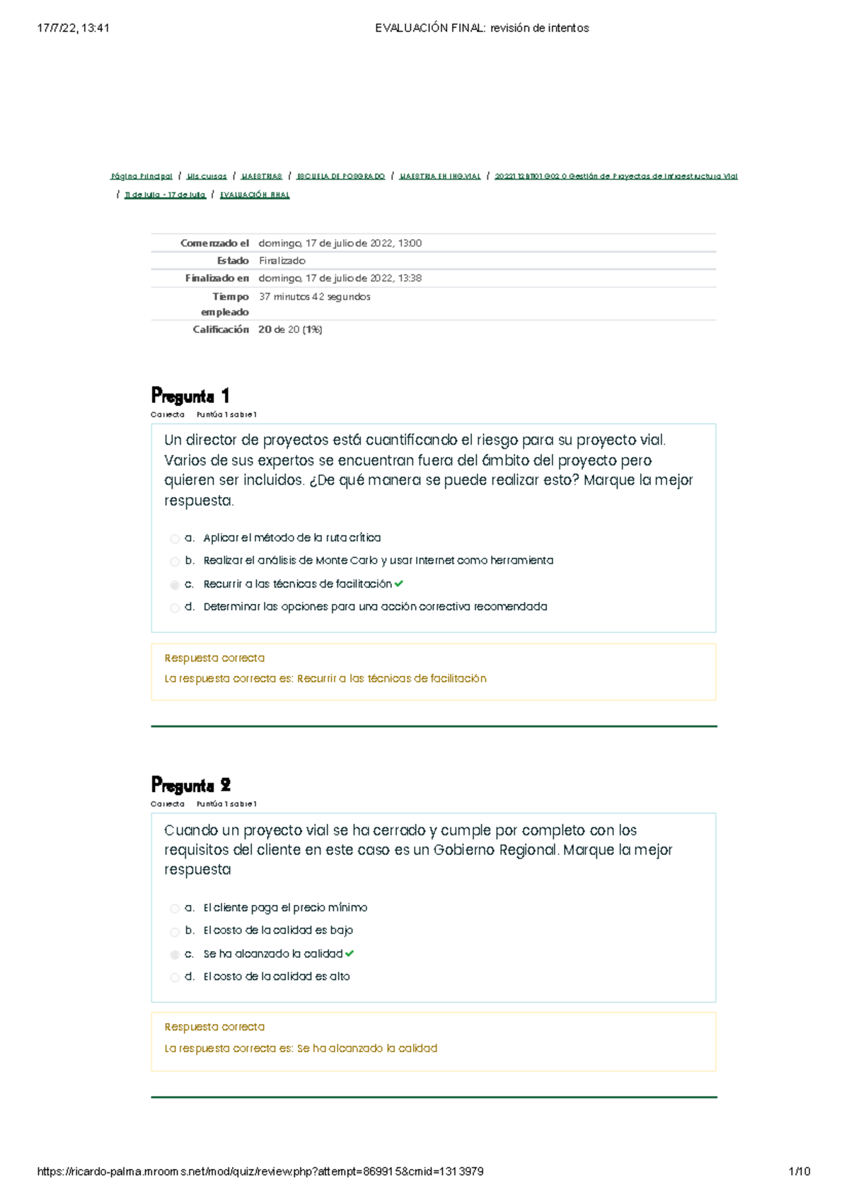 Evaluación Final: Gestión de Proyectos de Infraestructura Vial 1291101 ...