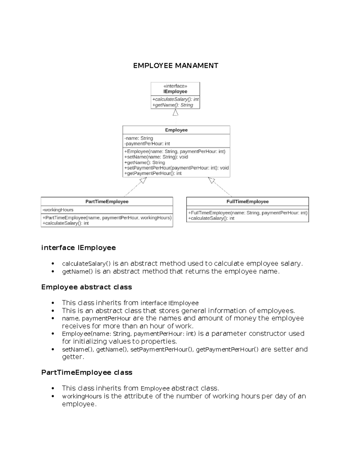 Exercise 2 inter Face - CMU- CS 303 - EMPLOYEE MANAMENT interface ...