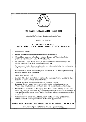 Jmo-2010-2014 - maths - Junior Mathematical Olympiad Past Papers and ...