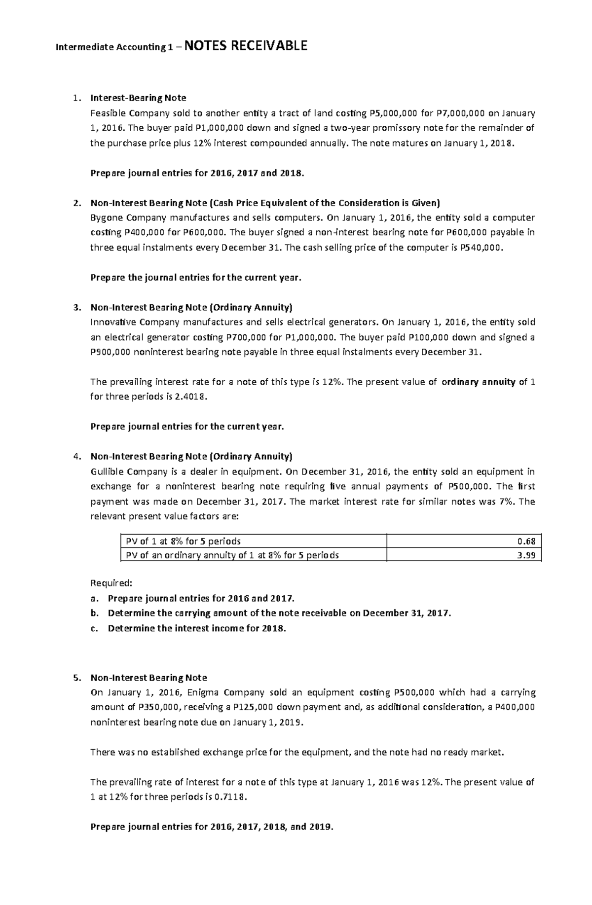 Pdfcoffee - Note recievable - Intermediate Accounting 1 – NOTES ...