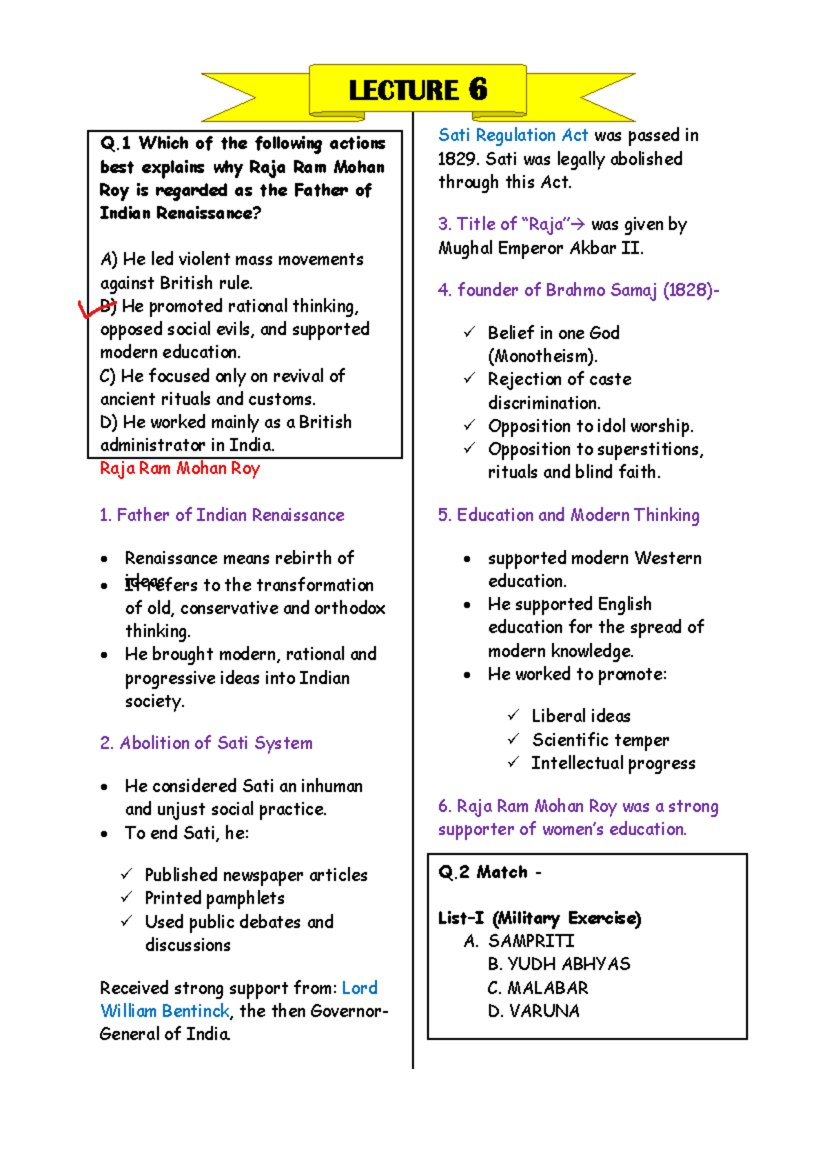 GCS - Lecture 6: Raja Ram Mohan Roy and Indian Renaissance Insights ...