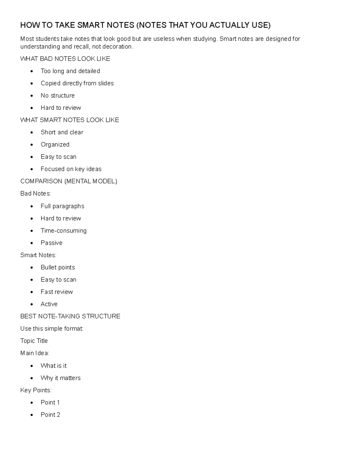 HOW TO TAKE SMART NOTES: A Quick Guide to Effective Note-Taking - Studocu