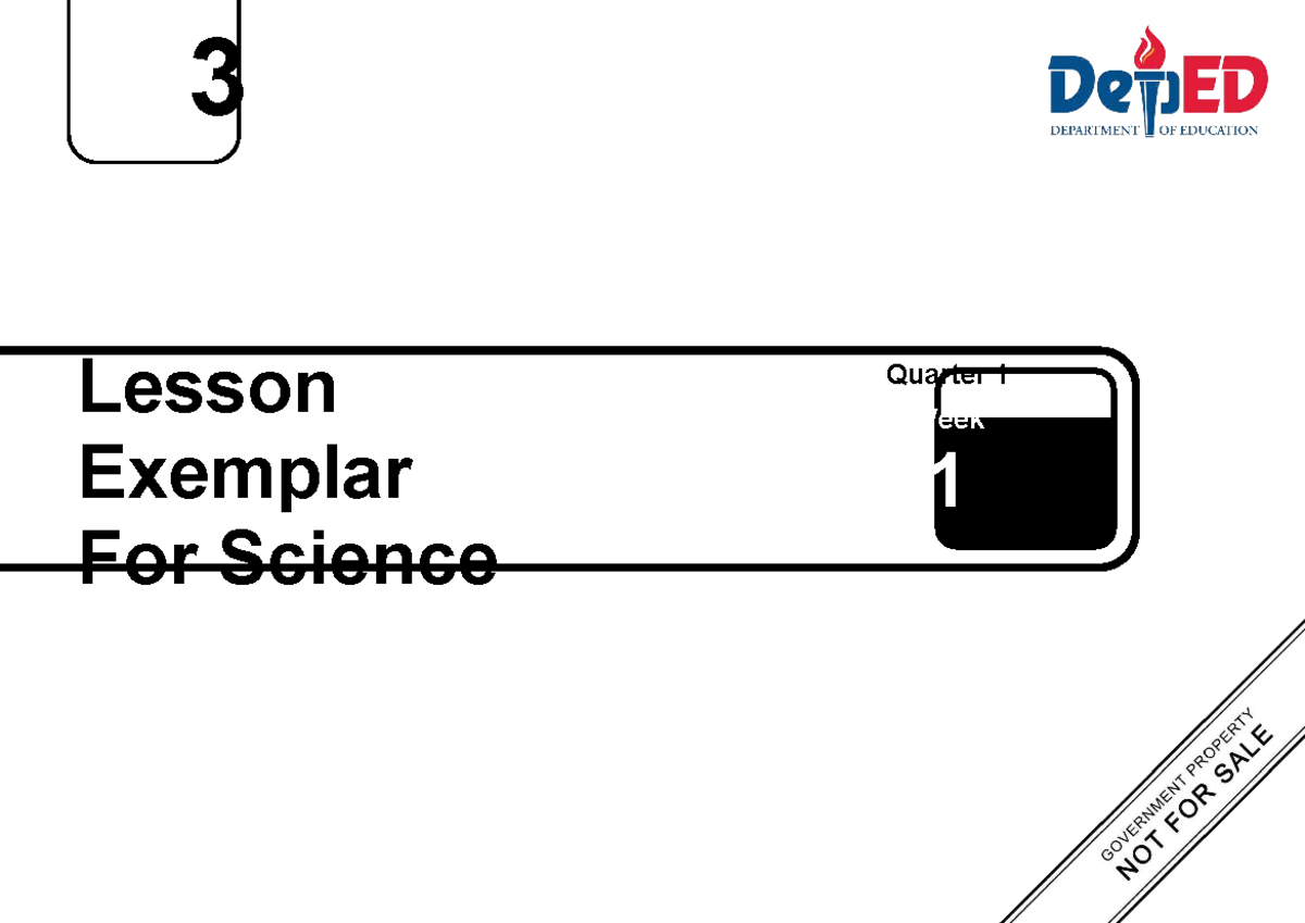 LE Science 3 Q1 W1: 3 Lesson Exemplars on Using the Five Senses - Studocu