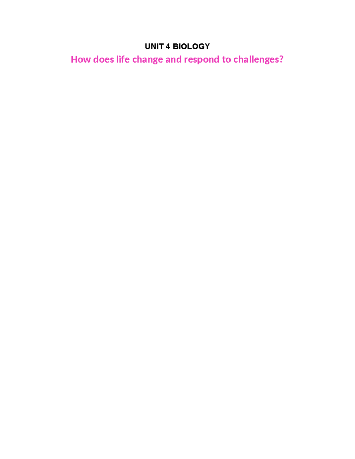 UNIT 4 Biology AOS1 - Immune System Overview from Chapters 7 & 8 - Studocu