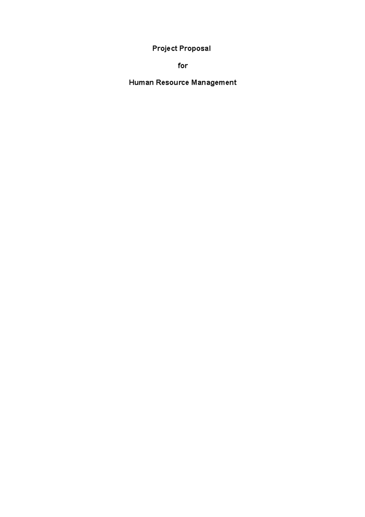 Case Study ABC Corporation - Project Proposal for Human Resource ...