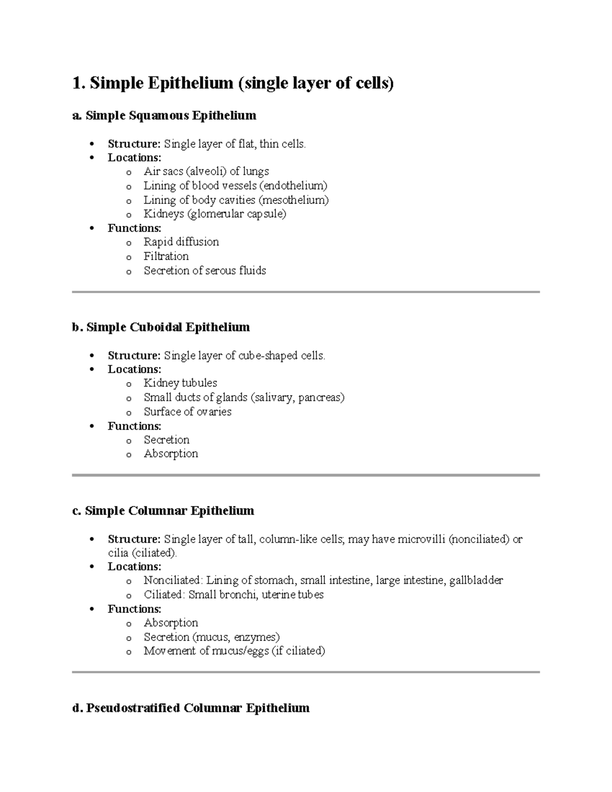 Understanding Epithelial & Connective Tissue Types - BIO 101 Notes ...