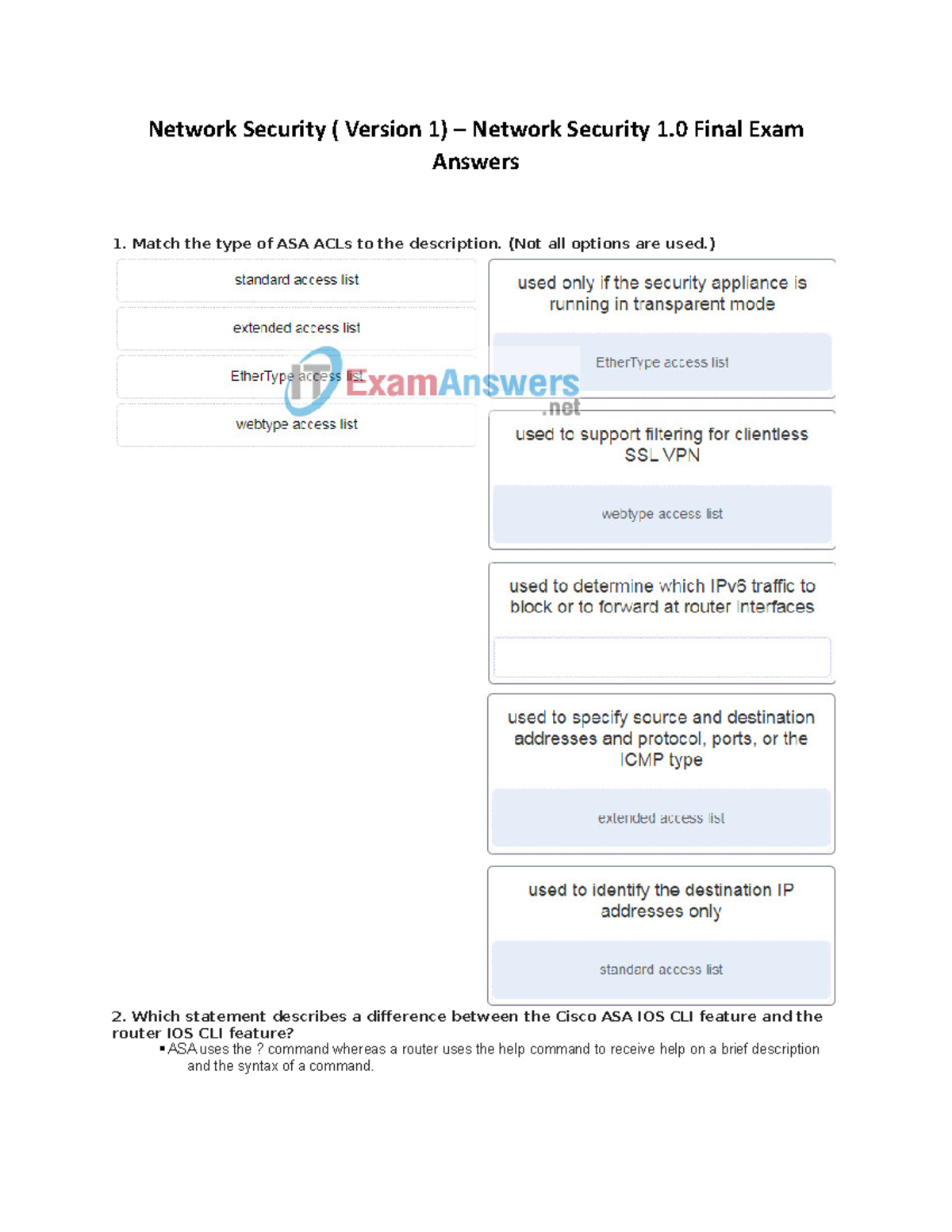 Network Security (Version 1.0) – Comprehensive Final Exam Solutions ...