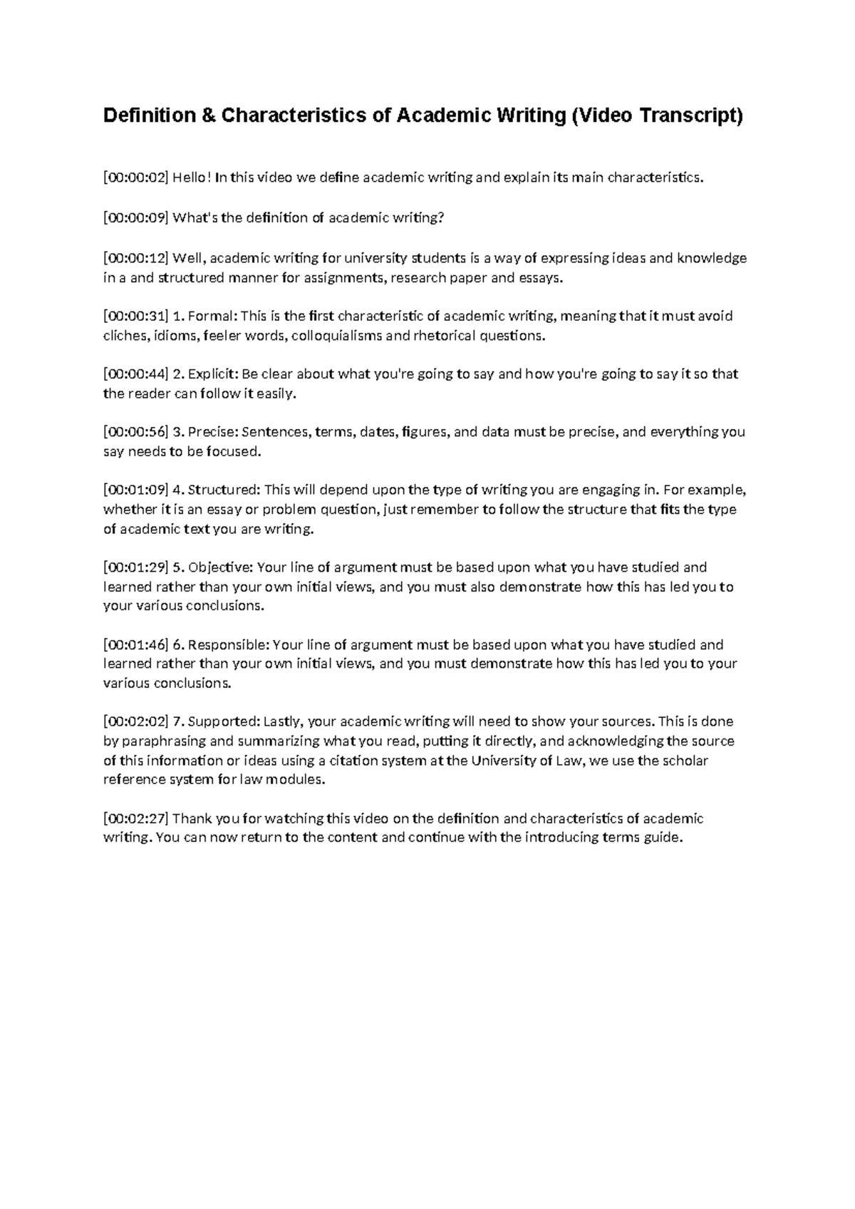 Definition of Academic Writing - Definition & Characteristics of ...