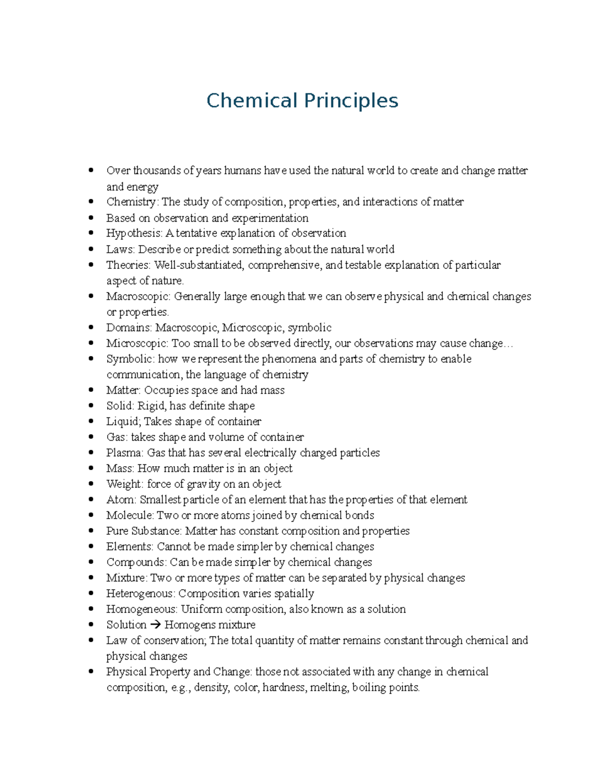 Chemical Principles Overview (Chemistry 101) - Key Concepts ...