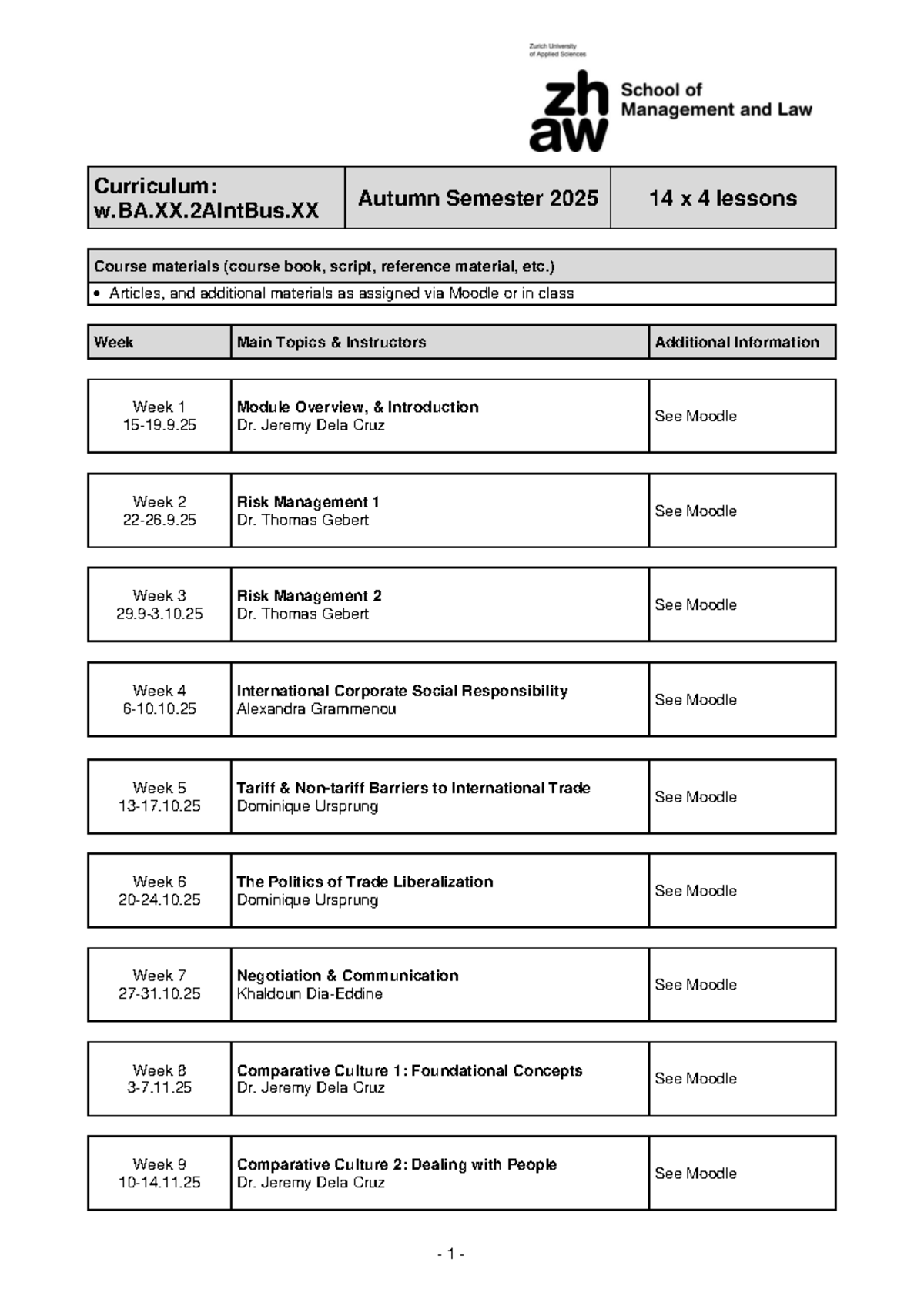 AIntBus.XX Autumn 2025 Semester Program Overview & Lessons - Studocu