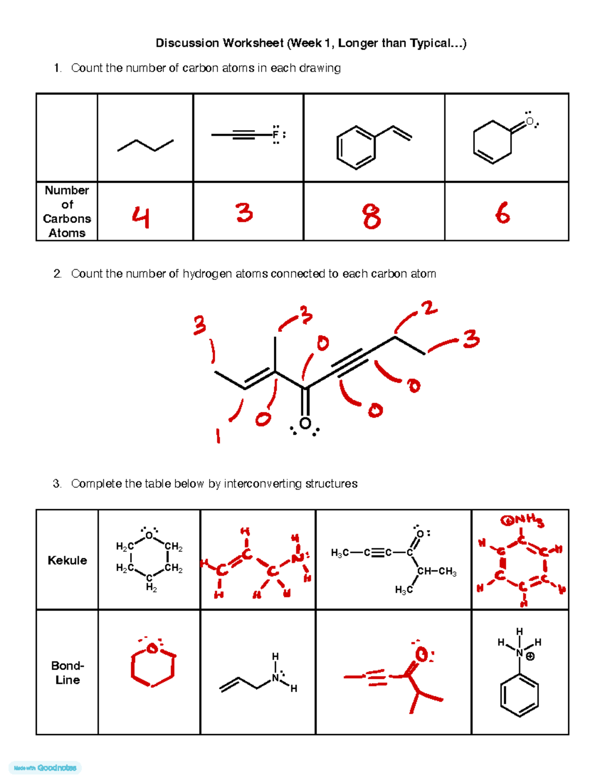 Discussion Worksheet 1 Key: Carbon and Hydrogen Counting - Studocu