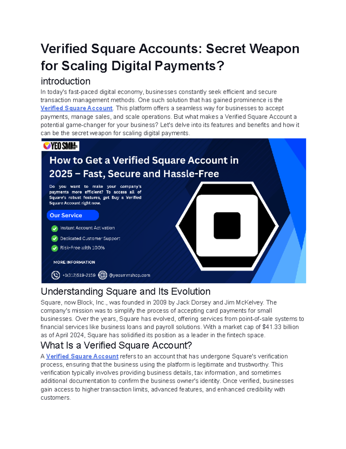 Verified Square Accounts: The Key to Scaling Digital Payments - Studocu