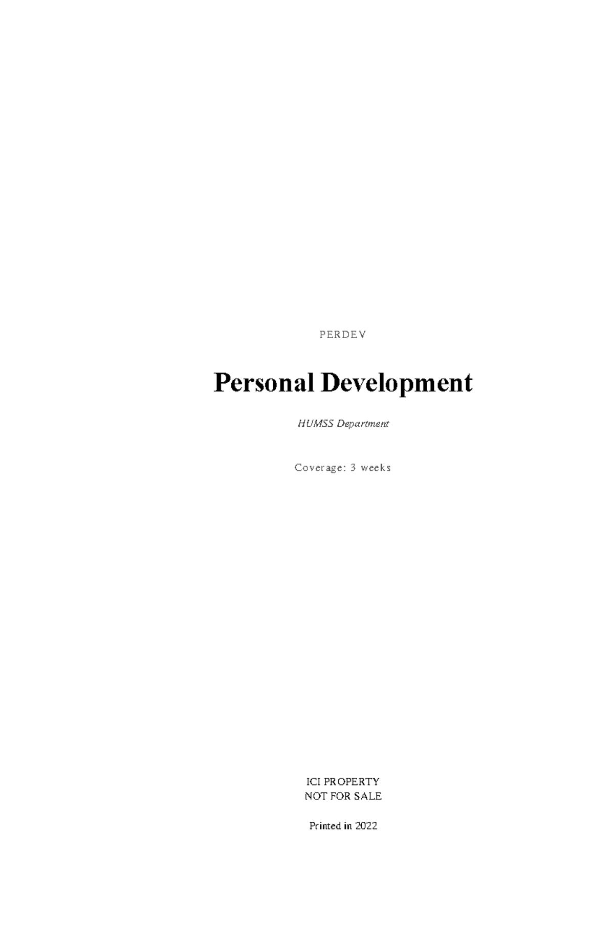 PERDEV Lesson 1: Understanding Personal Development and Self-Awareness ...