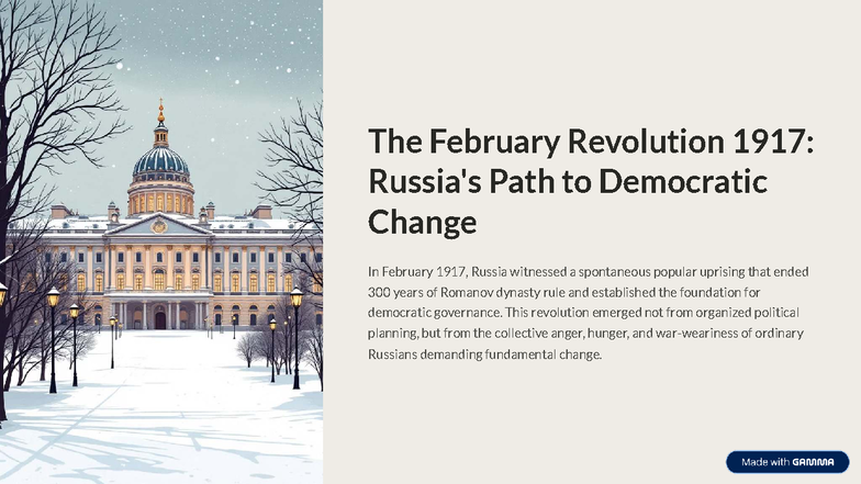 The February Revolution 1917: Russia's Path to Democracy - Studocu