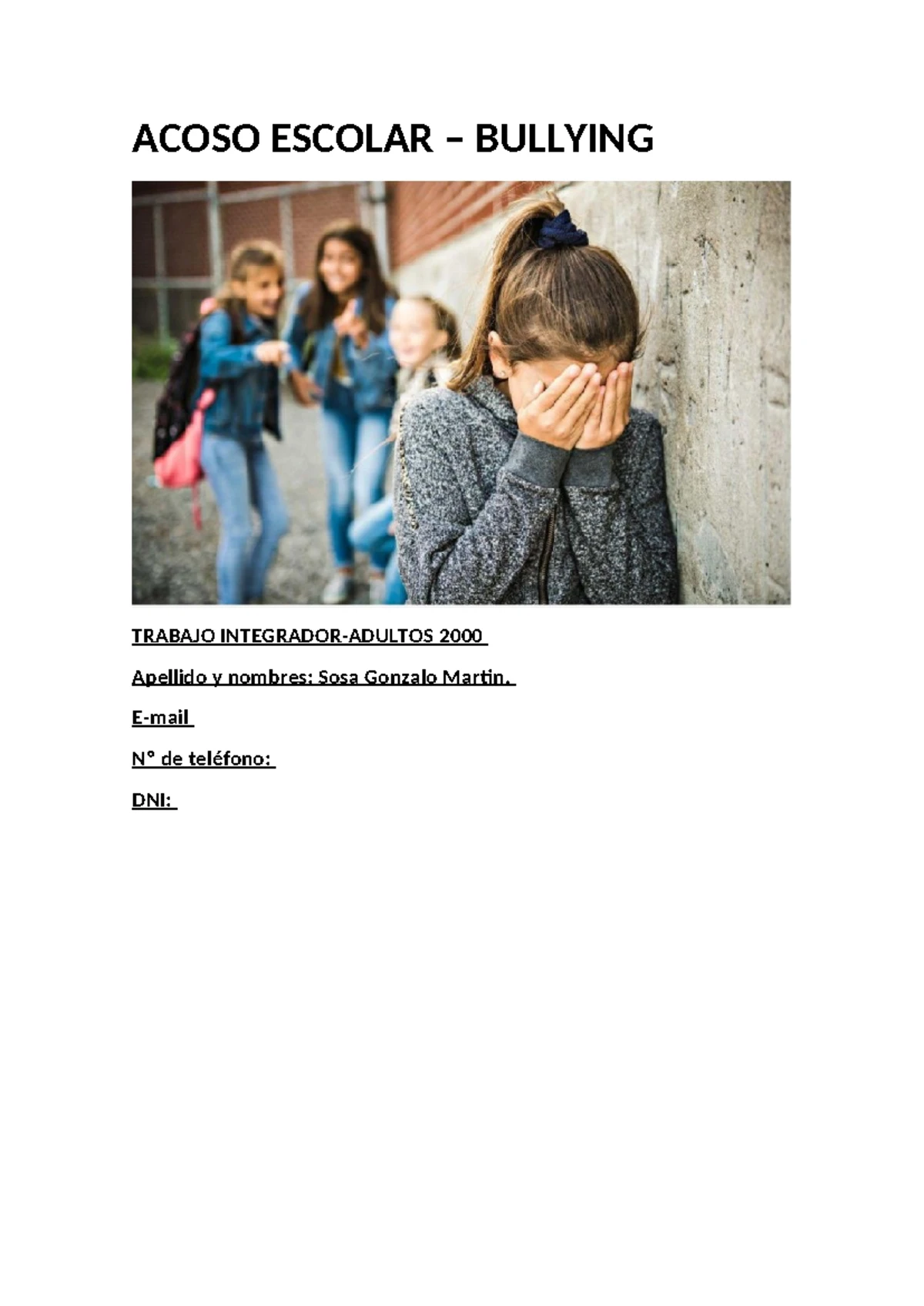 Trabajo Integrador: Empoderamiento Femenino - Adultos 2000 - Studocu