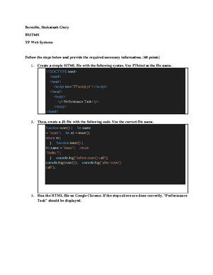 01 Laboratory Exercise 1 - IT 01 Laboratory Exercise 1 *Property of STI ...