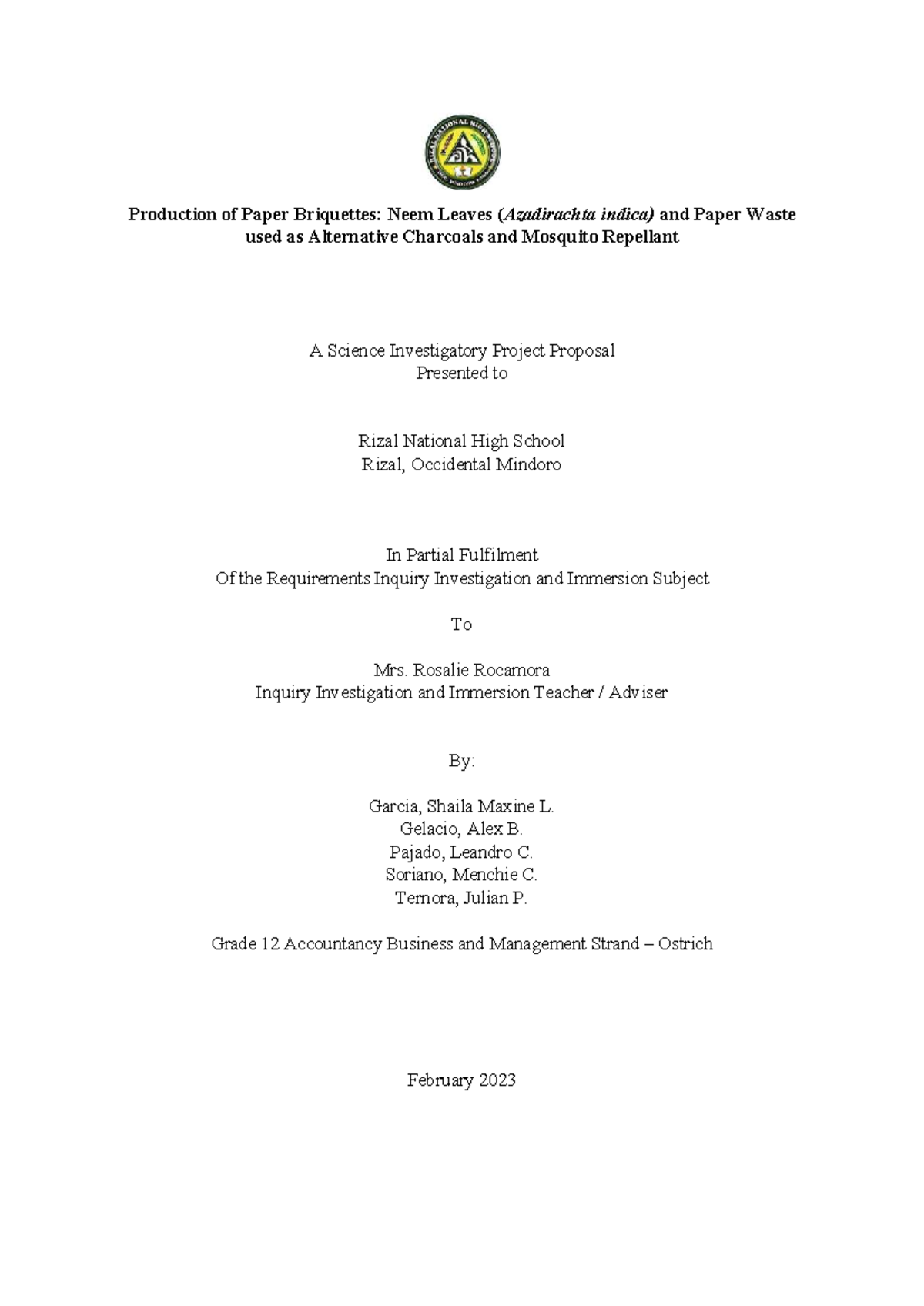 Production of Paper Briquettes from Neem Leaves and Paper Waste: A ...