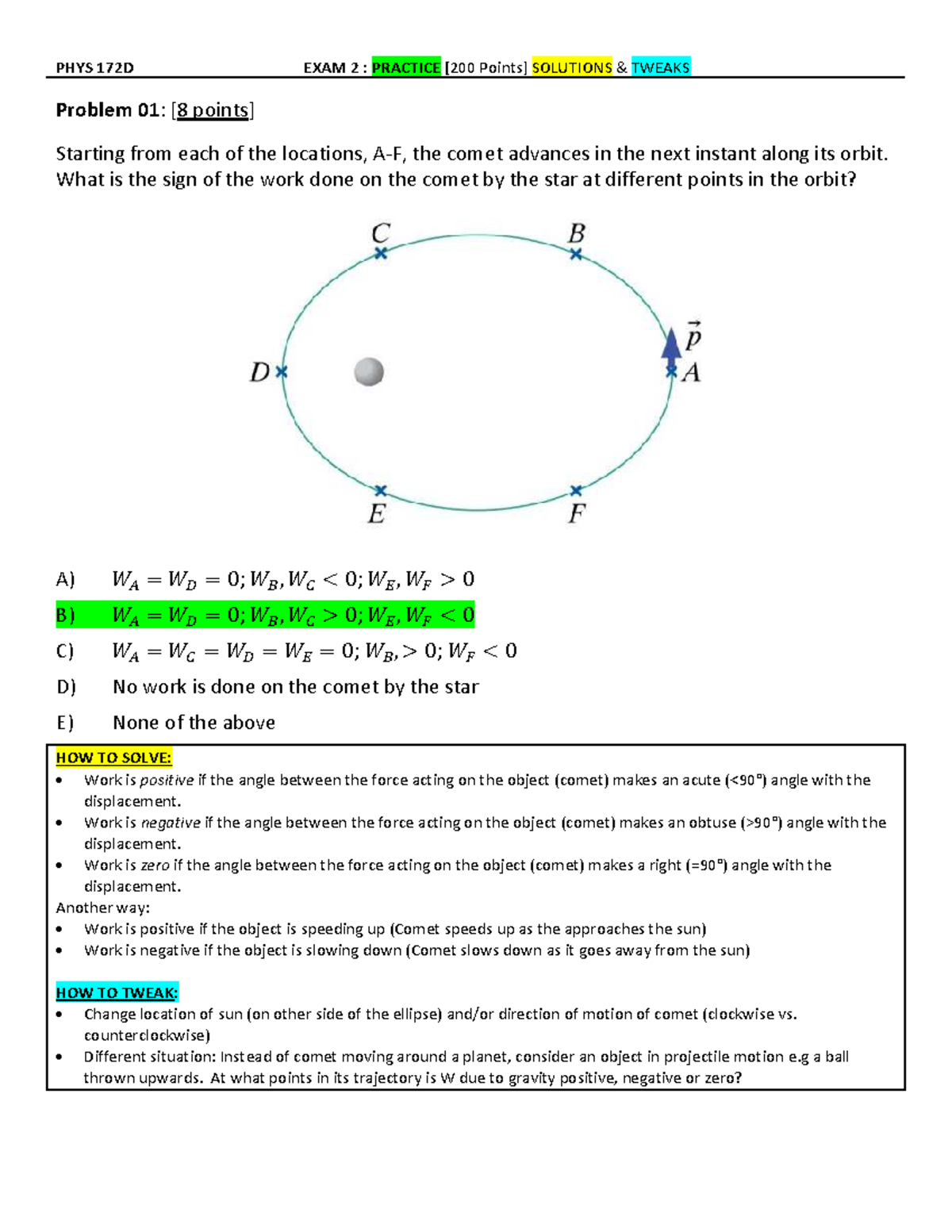 PHYS 172D EXAM 2: PRACTICE SOLUTIONS AND TWEAKS - Studocu