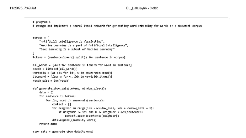DL Lab.ipynb - Colab - Neural Networks and Deep Learning Tasks - Studocu