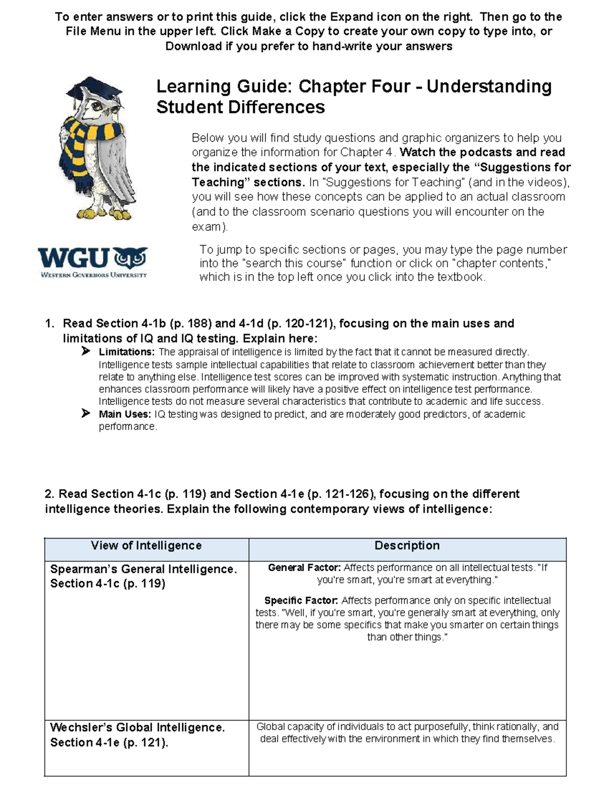 Chapter 4 Learning Guide - To enter answers or to print this guide ...