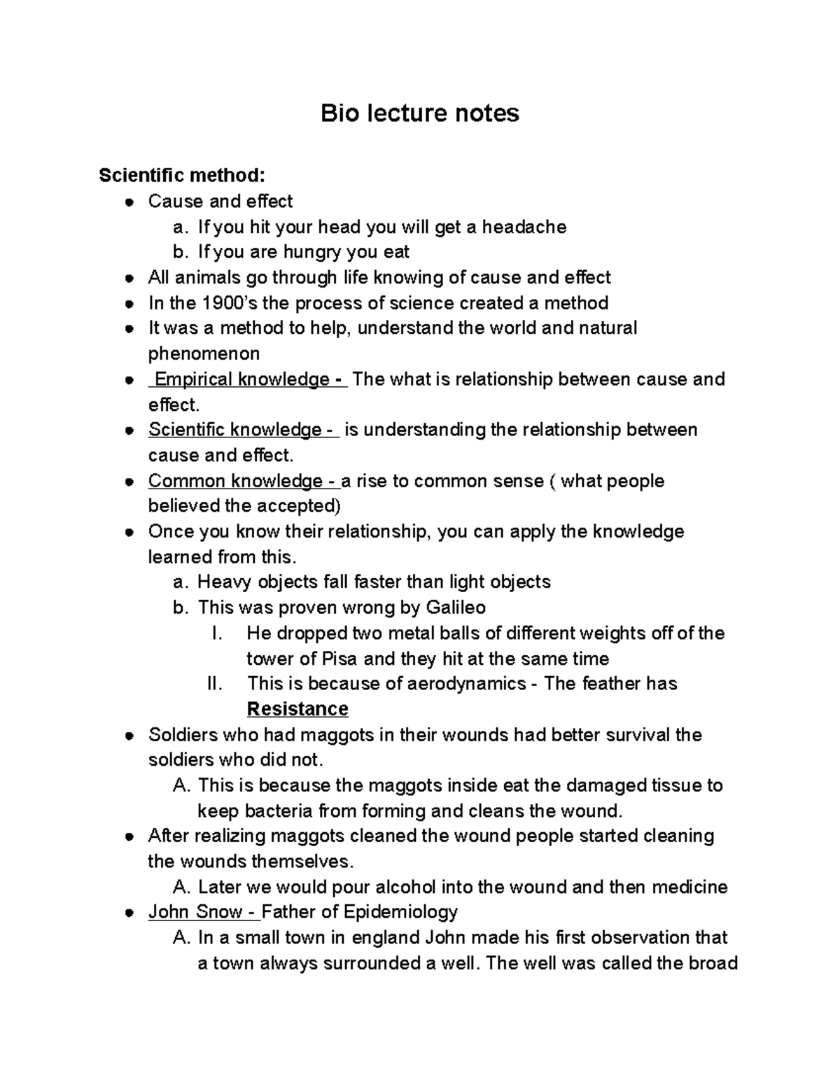 Bio Lecture Notes - Molecules, Cells, and Genes Overview - Studocu