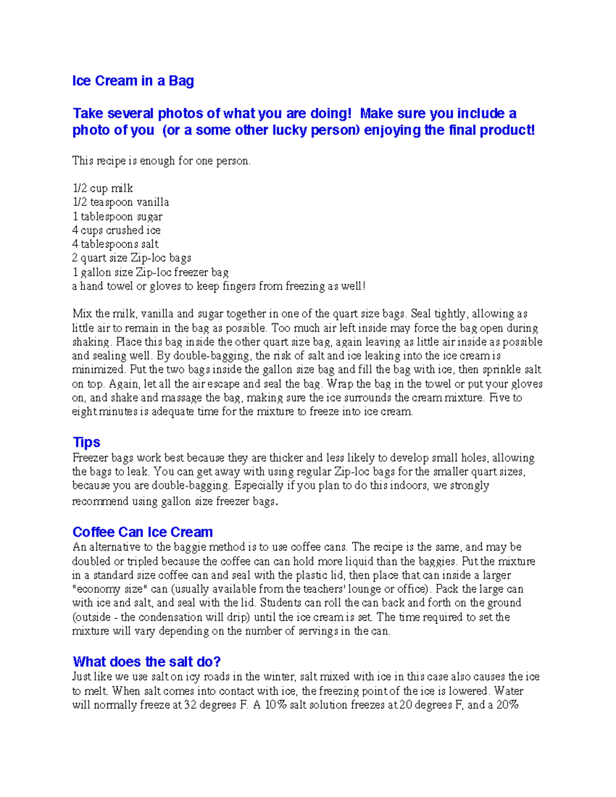 Creating Ice Cream with Colligative Properties - Kitchen Chemistry ...