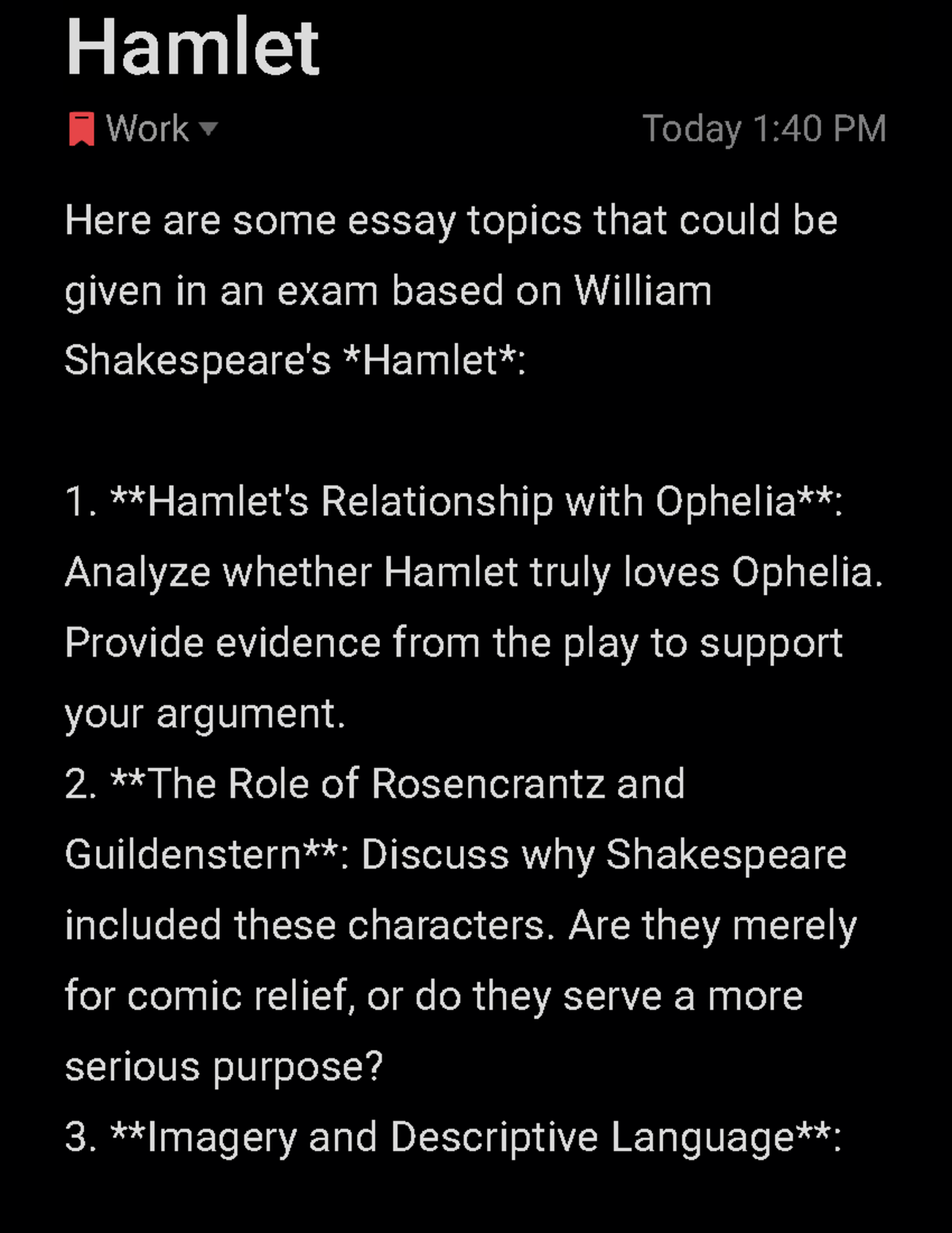 Hamlet Essay Topics & Analysis Notes for ENG 101 Final Exam - Studocu
