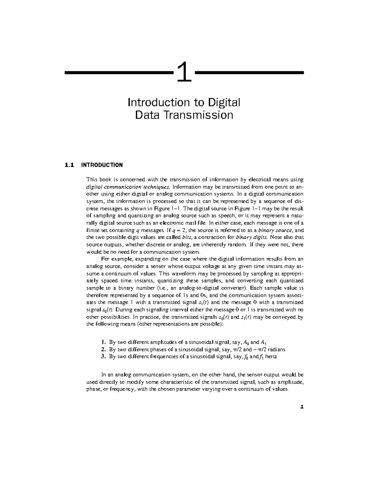 Digital Data Transmission: An Introduction to Communication Systems ...