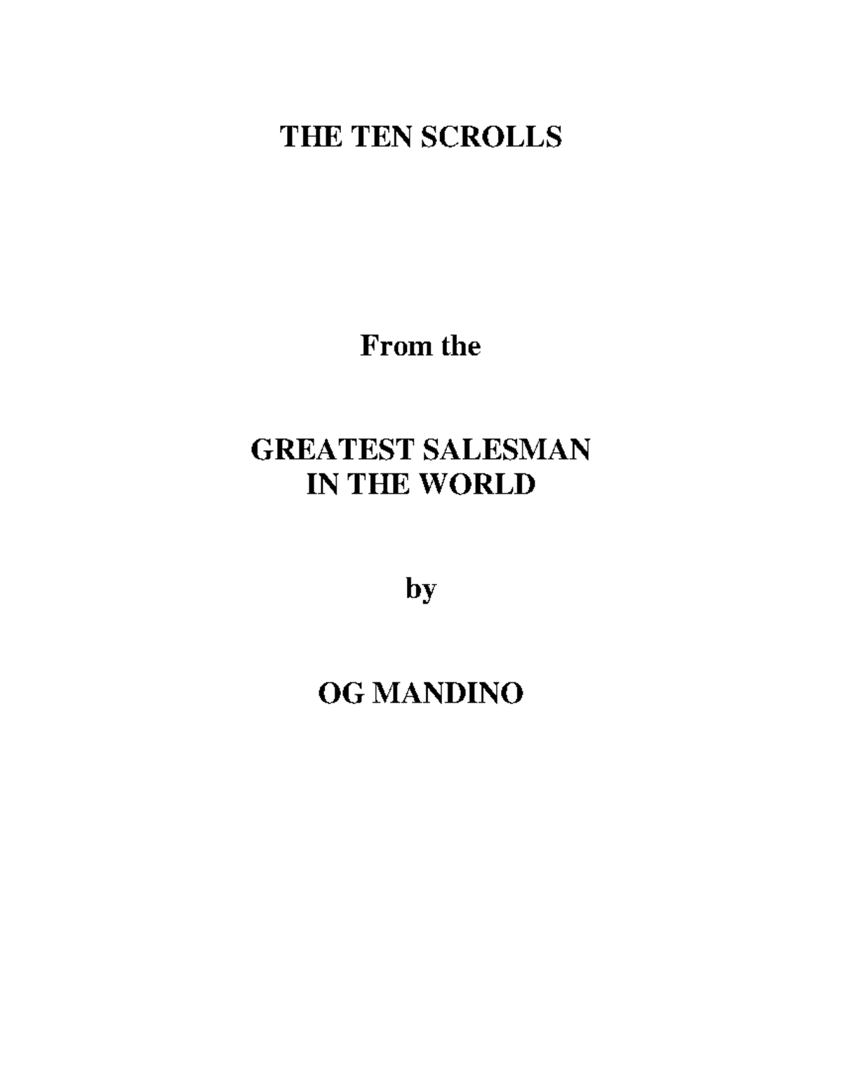 Og Mandino's Scrolls: Principles for Success and Mastery - Studocu