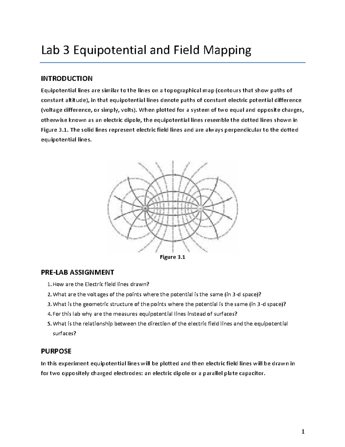 Lab 4: Equipotential and Electric Field Mapping Analysis - Studocu