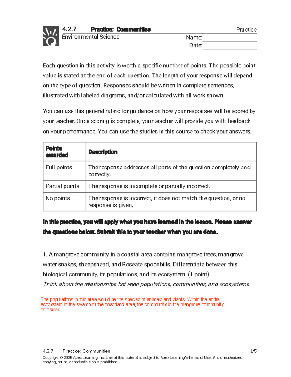 4.2.7 Practice: Understanding Communities in Environmental Science ...