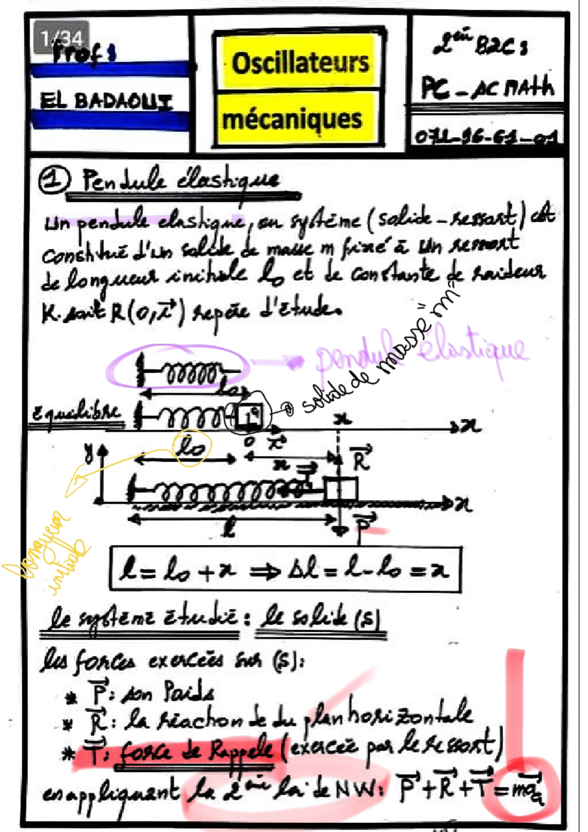 ROFS 82C: Étude des Oscillateurs Mécaniques - Pendule Élastique et Torsion - Studocu