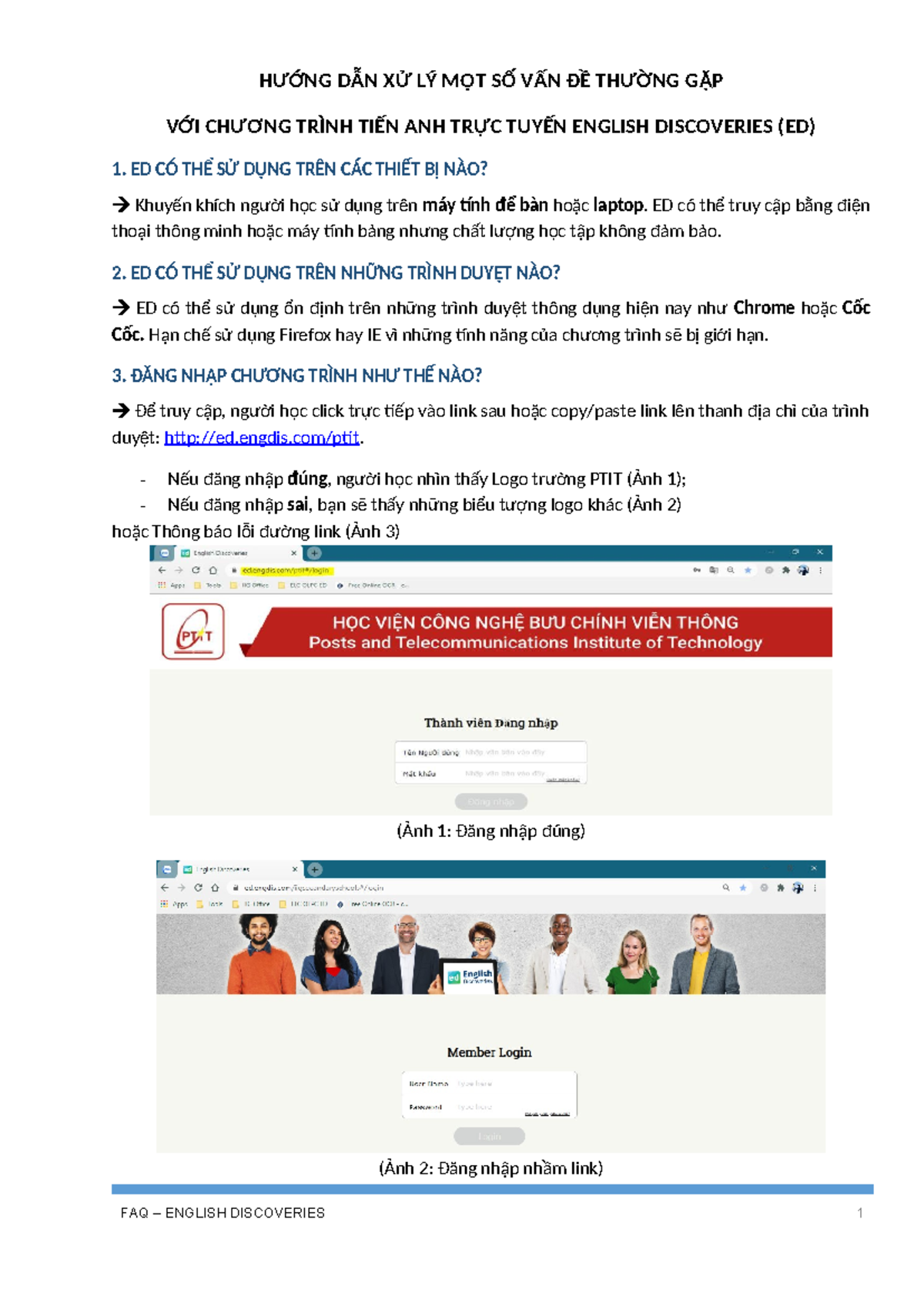 Hướng Dẫn Sử Dụng English Discoveries (ED) - Course-1 Tutorial - Studocu