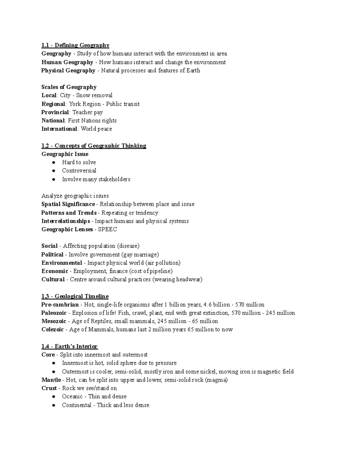 CGC1D Geography Final Exam Study Guide: Key Concepts & Issues - Studocu