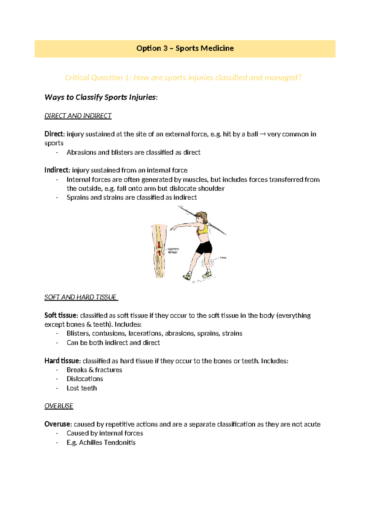 Sports Medicine Notes: Classification and Management of Sports Injuries ...