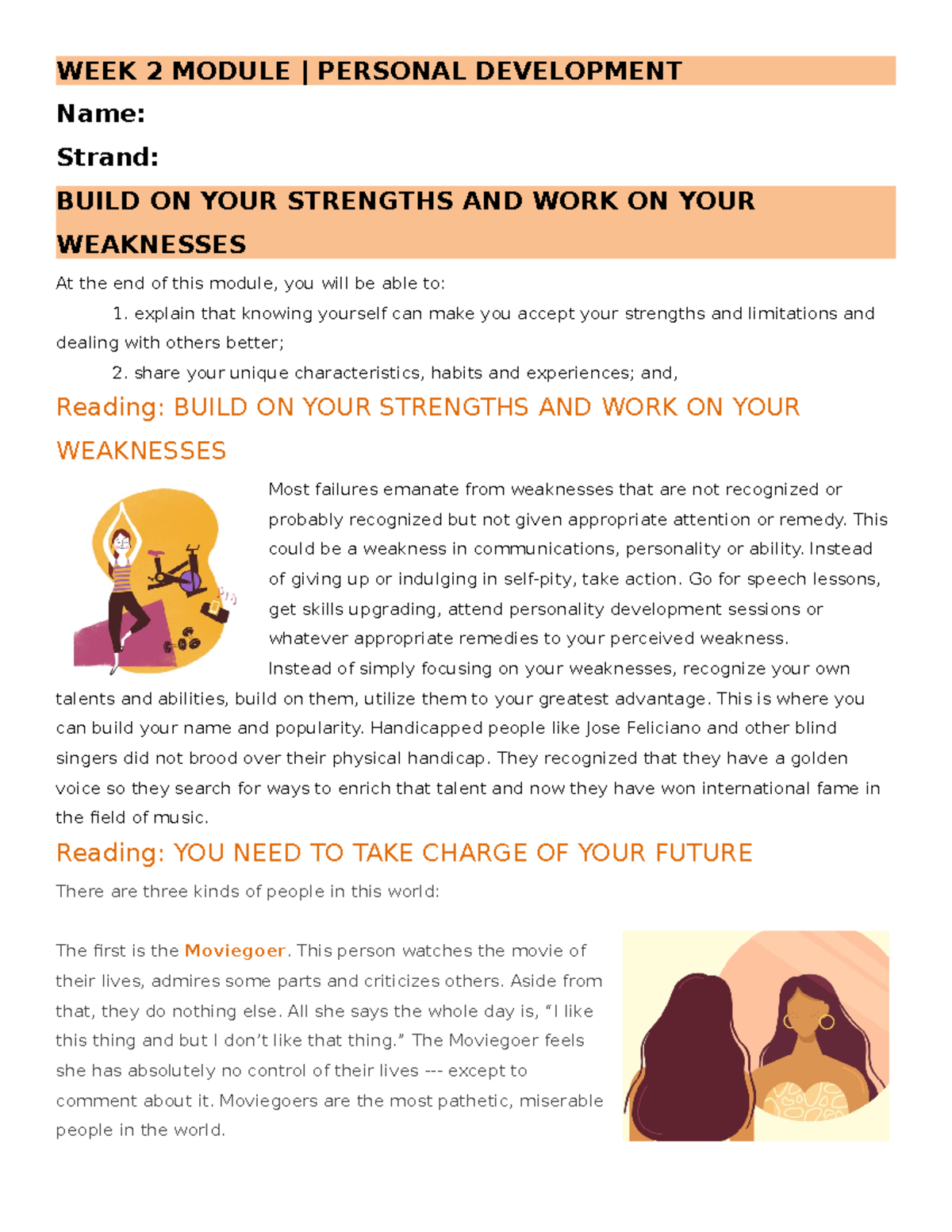 Personal Development Module Week 2: Strengths & Weaknesses Insights ...