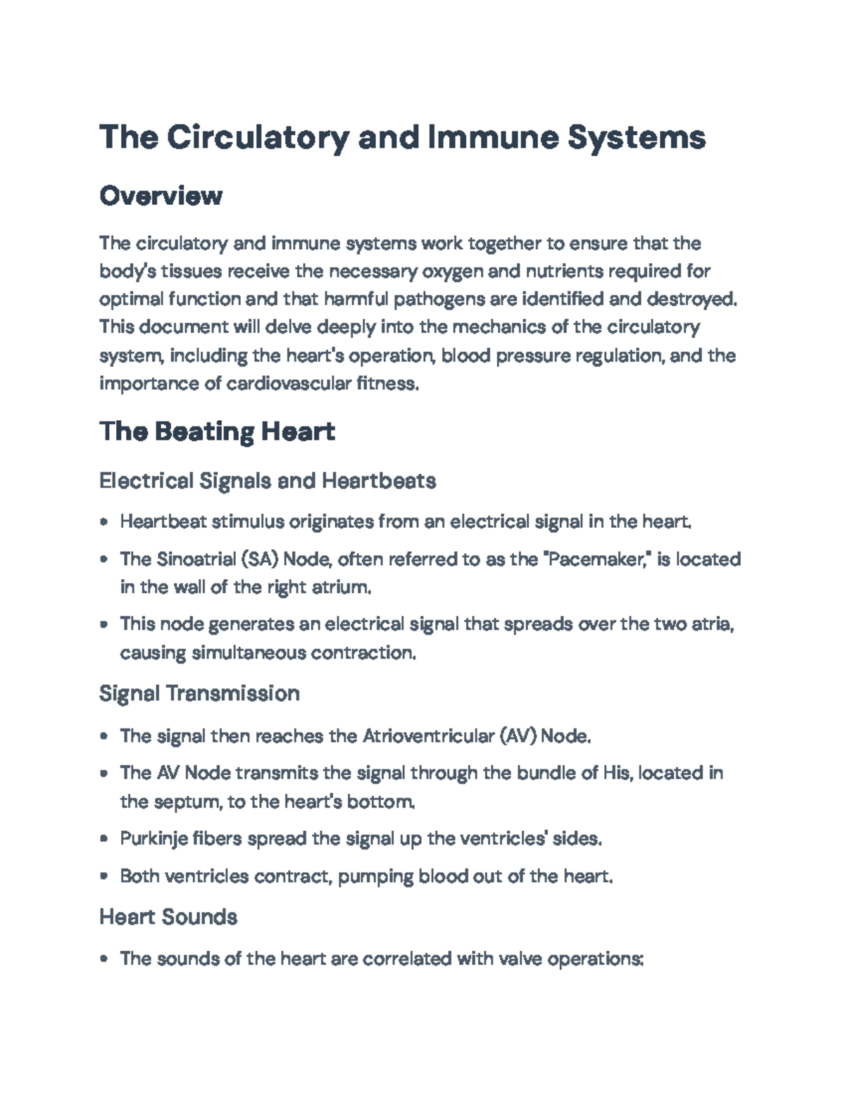 Understanding the Circulatory and Immune Systems Mechanics - The ...