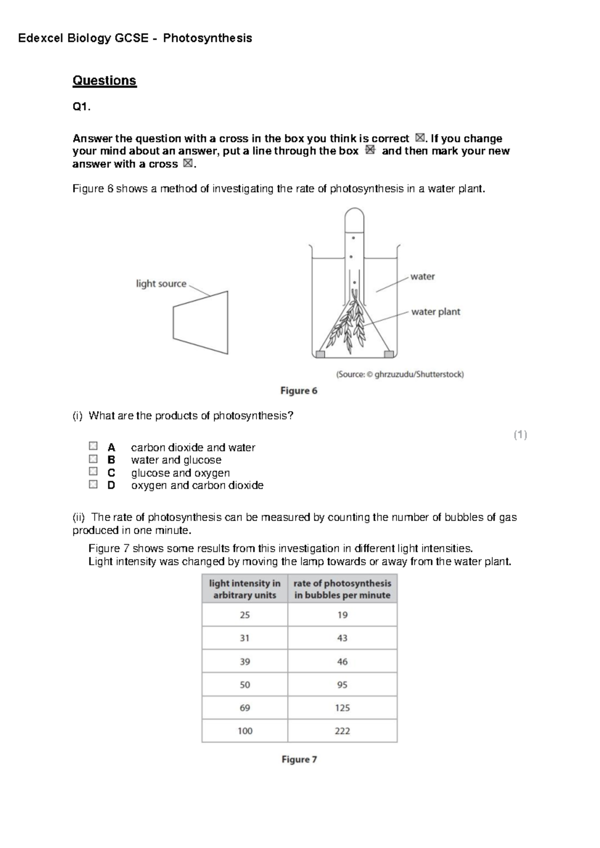 Photosynthesis 2 - Exam Q&A Review Notes - Studocu