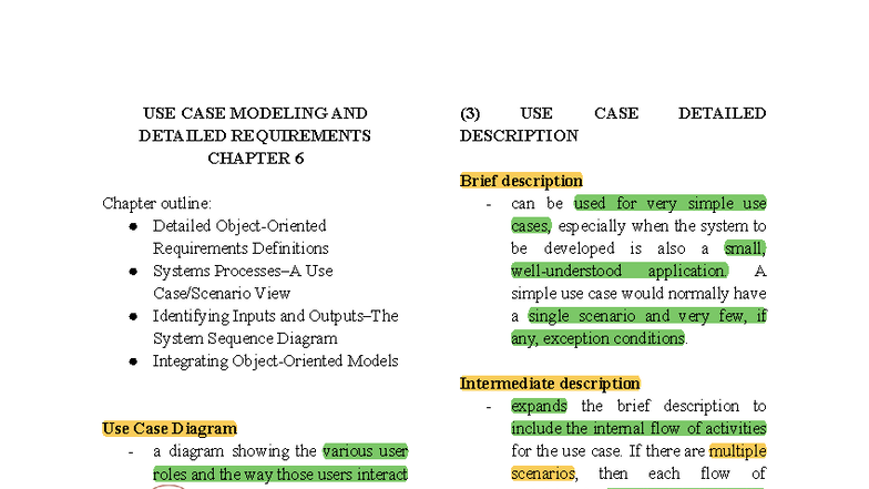 AIS 4 Chapter 6: Use Case Modeling & Detailed Requirements - Studocu