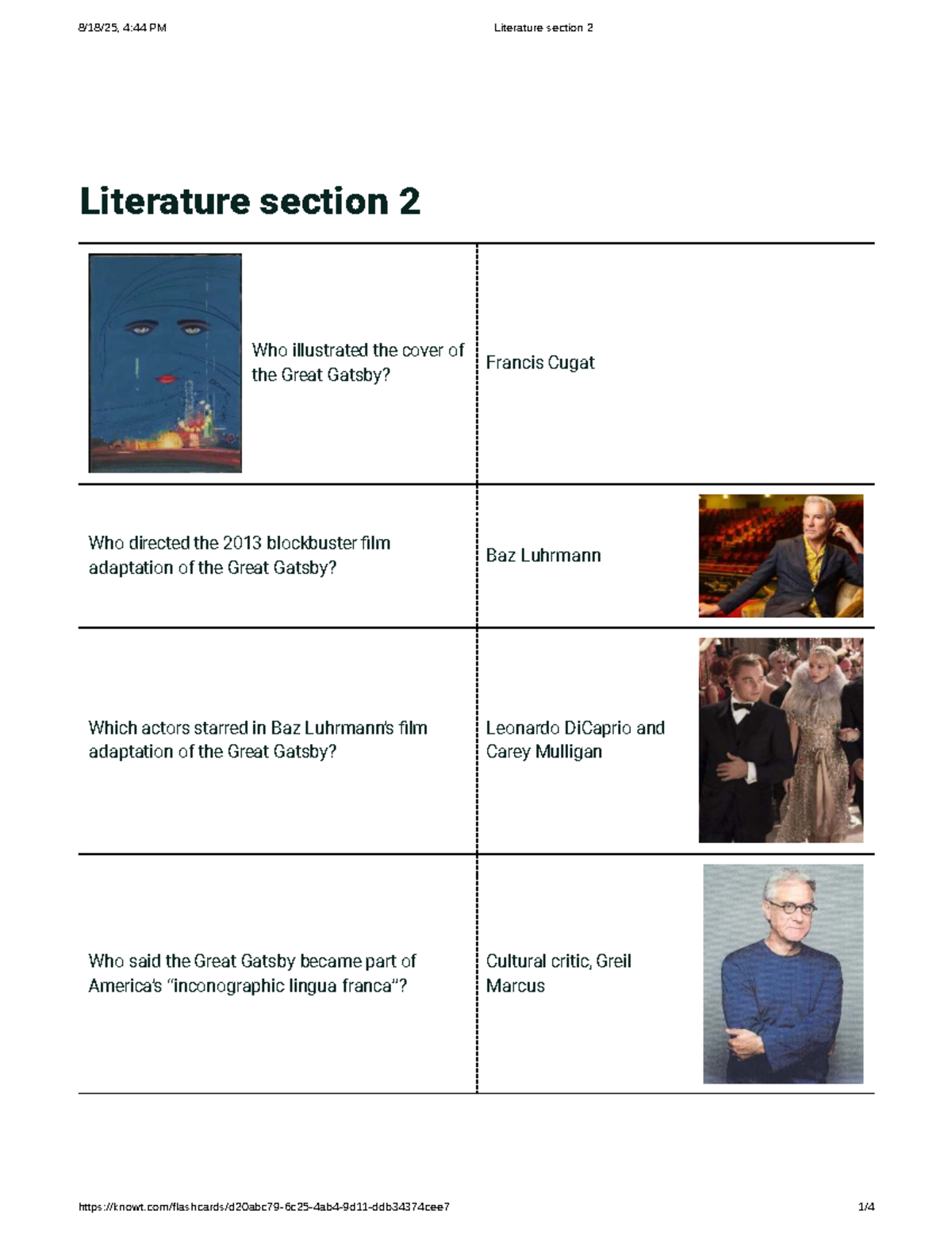 Literature Section 2: Key Insights on The Great Gatsby and 1920s ...