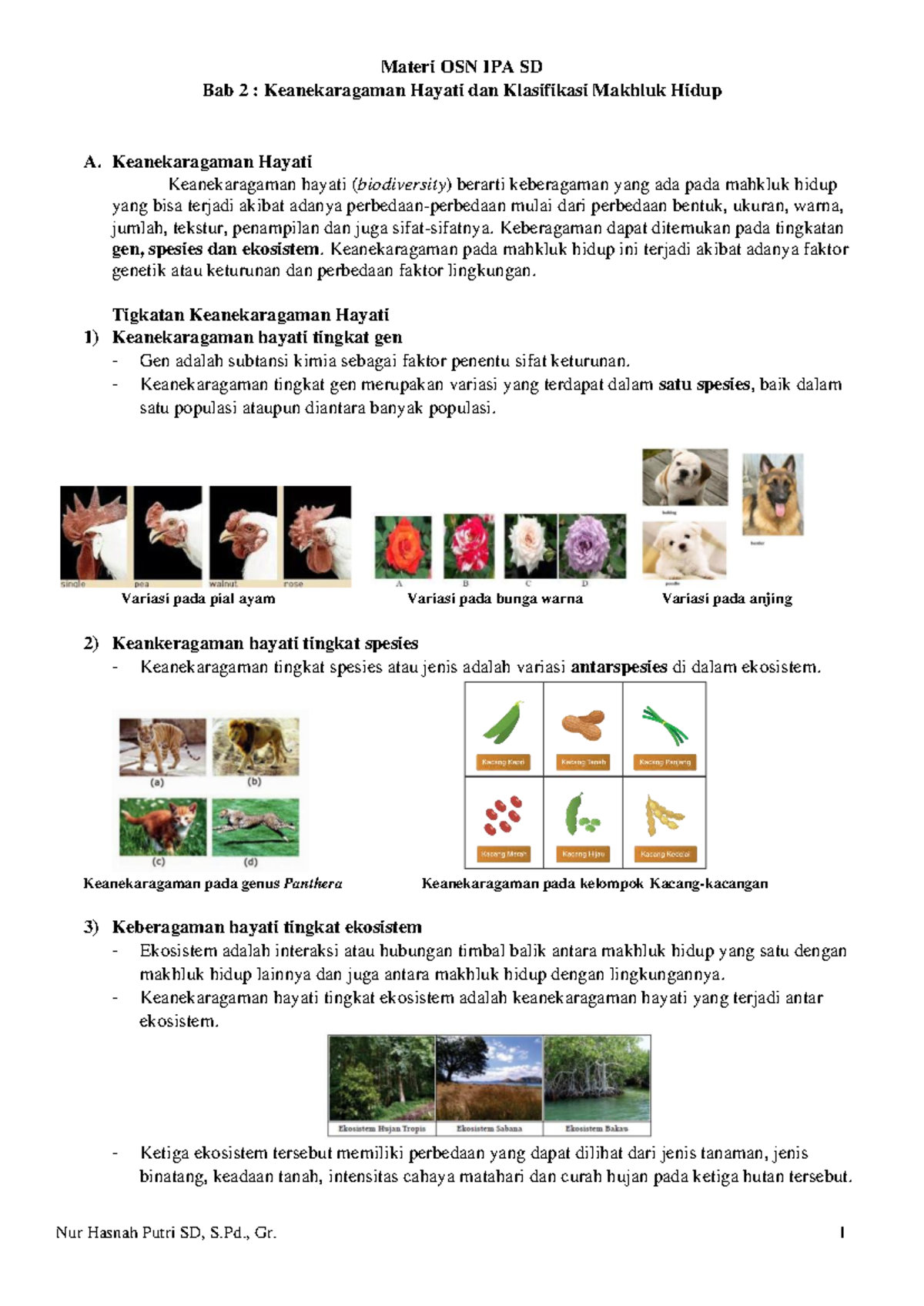 Materi OSN IPA SD 2: Keanekaragaman Hayati dan Klasifikasi Makhluk Hidup - Studocu