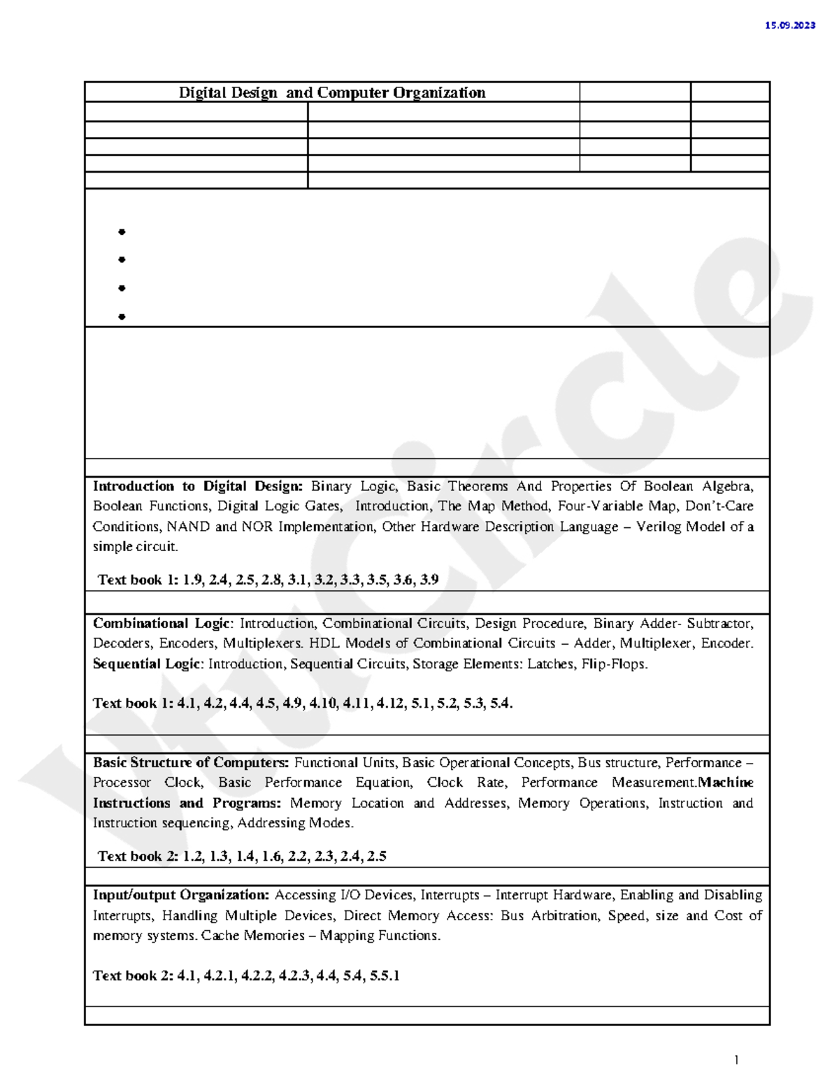 BCS302 Digital Design & Computer Organization Syllabus Overview - Studocu
