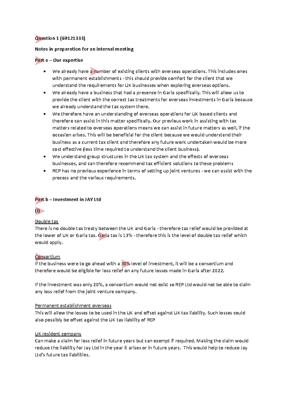 REP Ltd Script 2: Detailed Marking Guide for Internal Meeting Prep ...