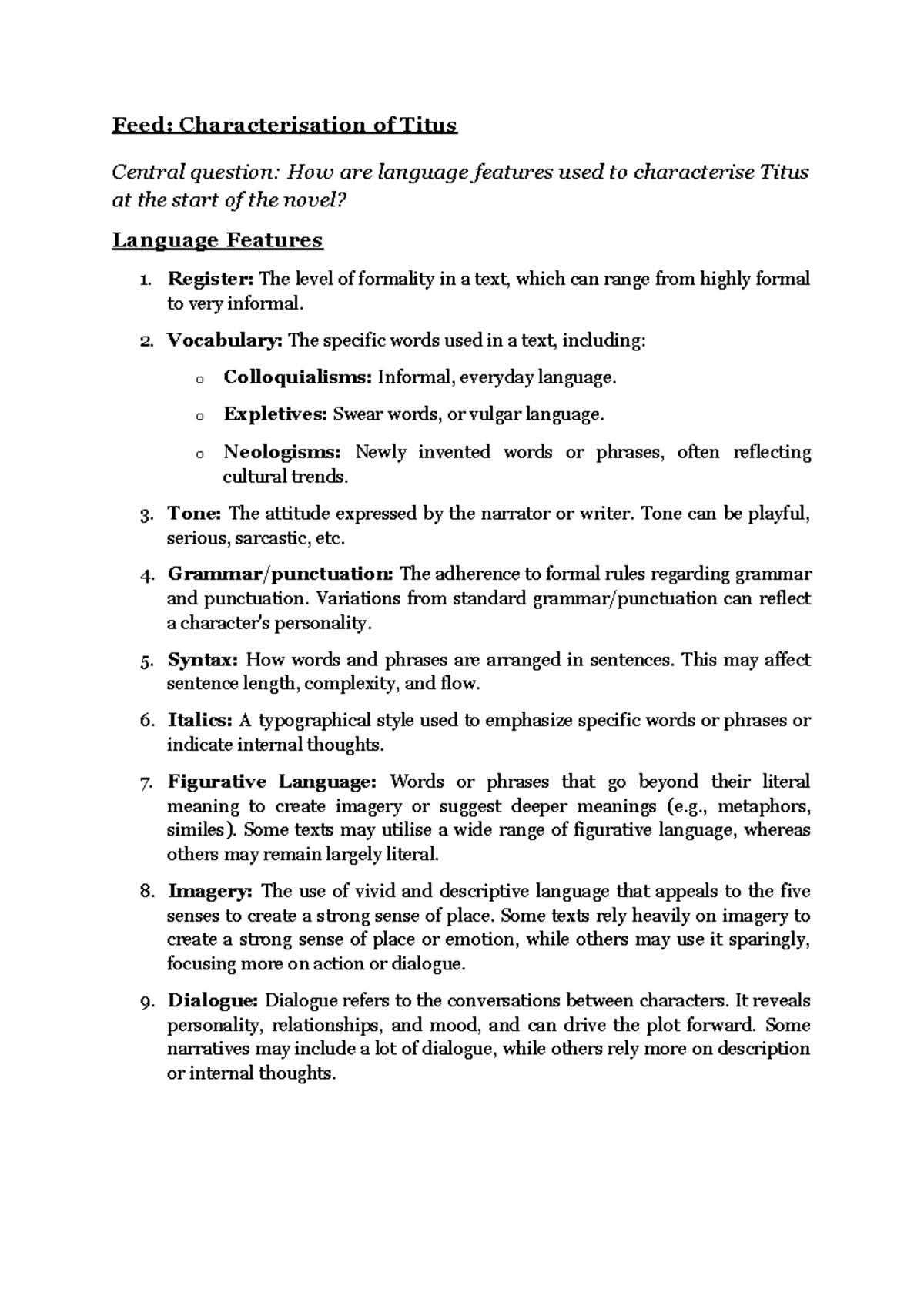 Feed: Characterisation of Titus - Language Features Analysis (Pages 1 ...