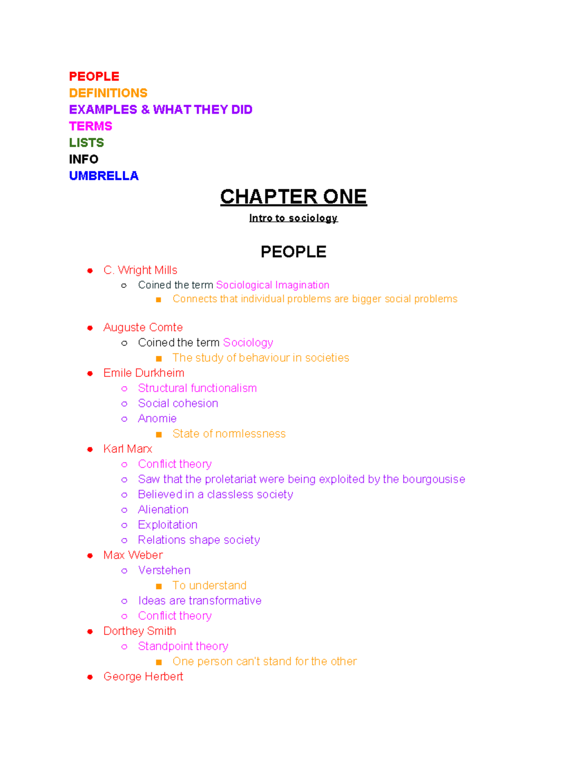 Soci 100 - Comprehensive Notes on Key Sociological Concepts and ...