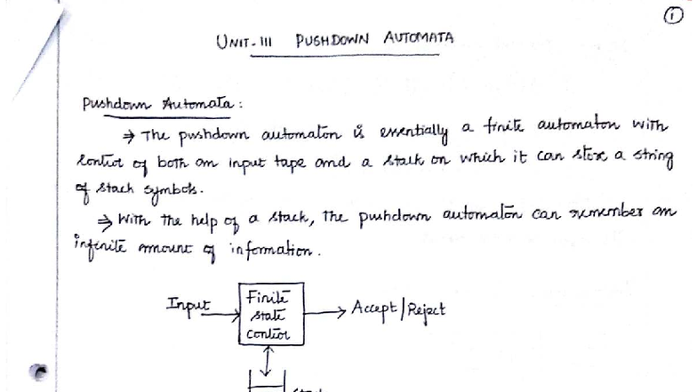Pushdown Automata: Concepts and Applications (CS 101) - Studocu